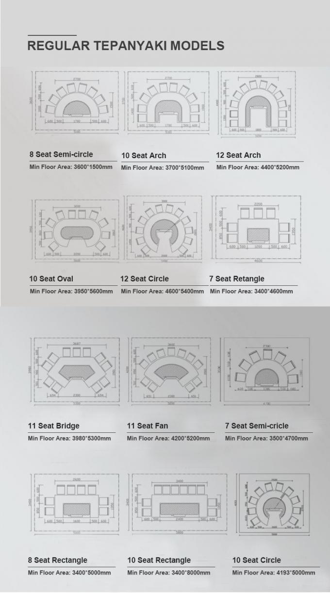 쿠퍼 테프퍼니아키 히바치 그릴 테이블 상업적인 주방 장비